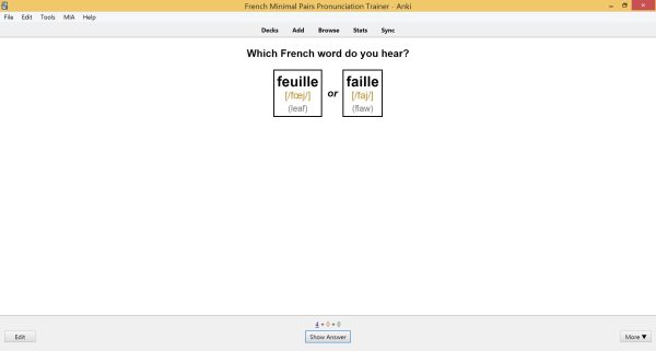 French Minimal Pairs Examples Anki Flashcards | SPEAKADA