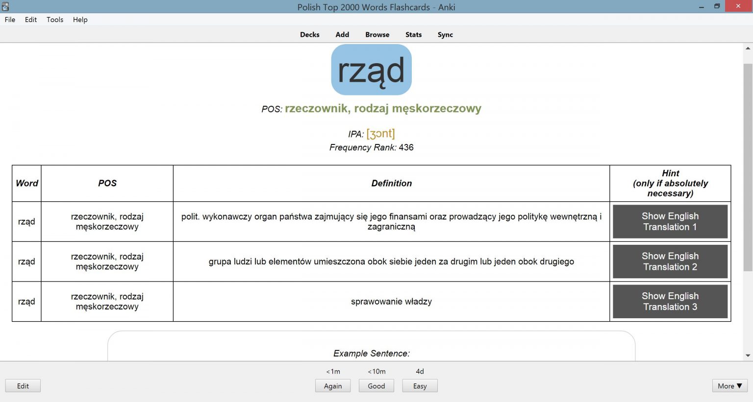 2000 Most Common Polish Words Anki Flashcards | SPEAKADA