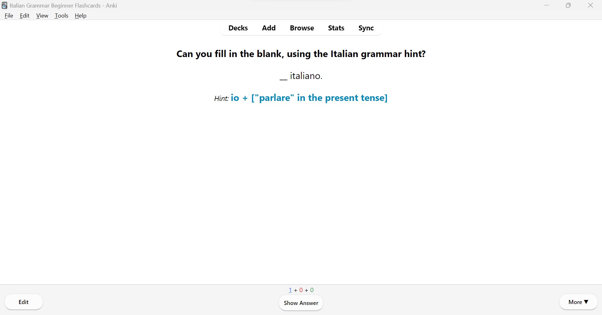 Anki Italian Grammar Flashcards Bundle – SPEAKADA